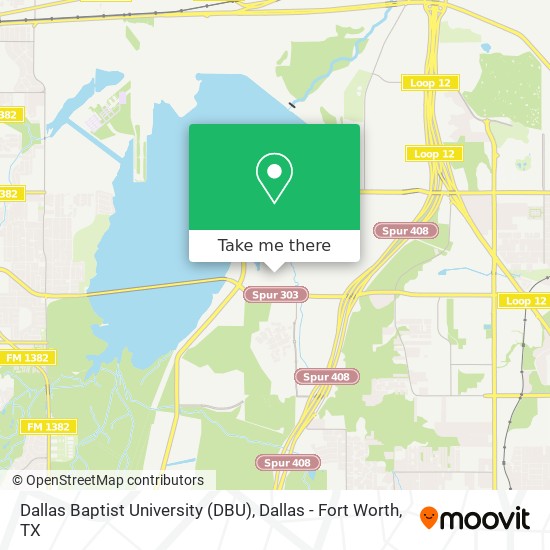 How to get to Dallas Baptist University (DBU) by bus or light rail?