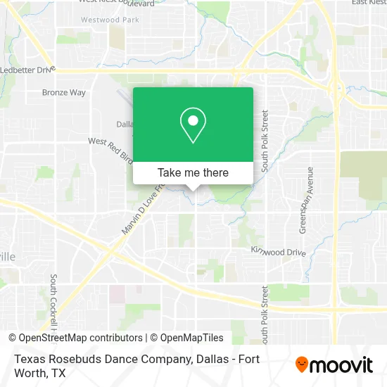 ¿Cómo llegar a Texas Rosebuds Dance Company en Dallas en autobús?