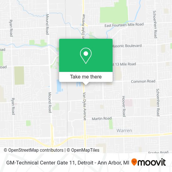 ¿Cómo llegar a GM-Technical Center Gate 11 en Warren en autobús?