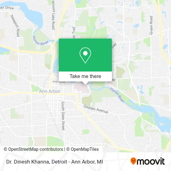 ¿Cómo llegar a Dr. Dinesh Khanna en Detroit - Ann Arbor, MI en autobús?
