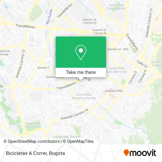 ¿Cómo llegar a Bicicletas A Correr en Los Mártires en autobús o tranvía?