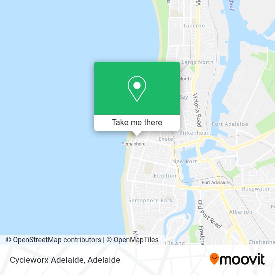 How to Get to Cycleworx Adelaide in Semaphore by Bus or Train?