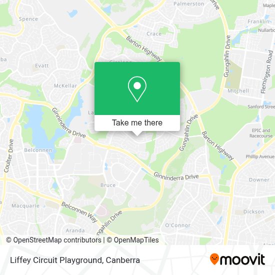 How to get to Liffey Circuit Playground in Canberra by bus or light rail?