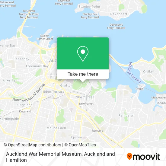 How to Get to Auckland War Memorial Museum in Parnell West by Bus or Train?