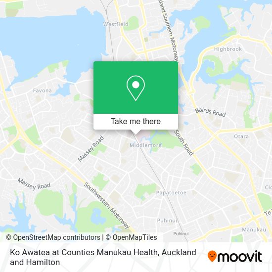 How to get to Ko Awatea at Counties Manukau Health in Middlemore by bus ...