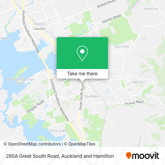 How to get to 280A Great South Road in Papakura Central by bus or train?