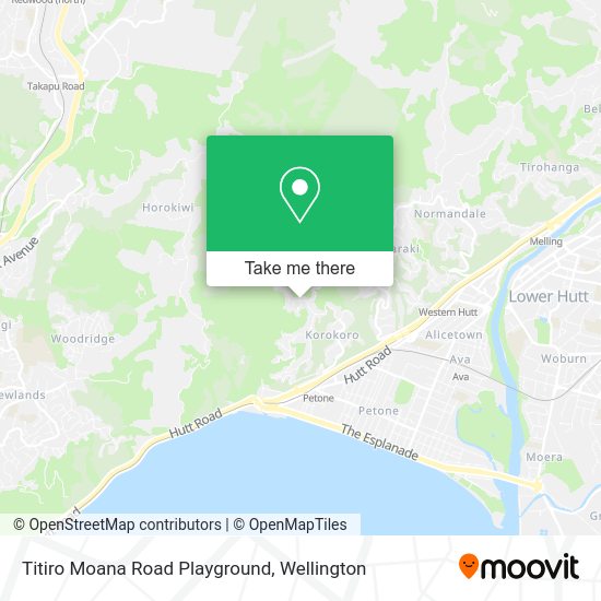 How to get to Titiro Moana Road Playground in Korokoro by bus or train?