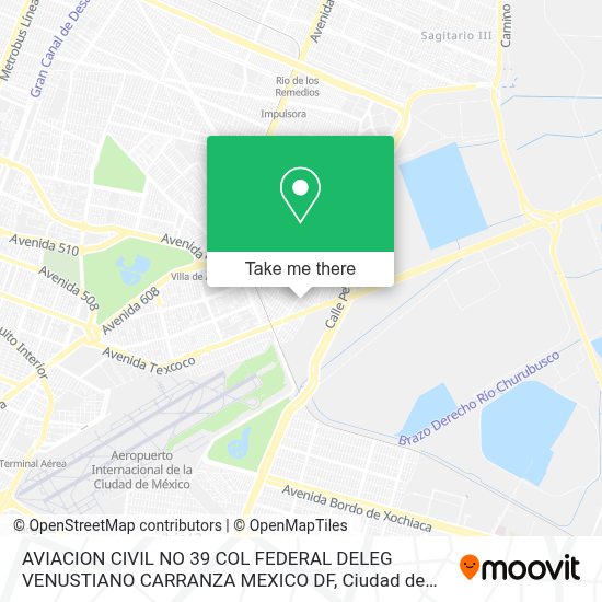 ¿Cómo llegar a AVIACION CIVIL NO 39 COL FEDERAL DELEG VENUSTIANO ...
