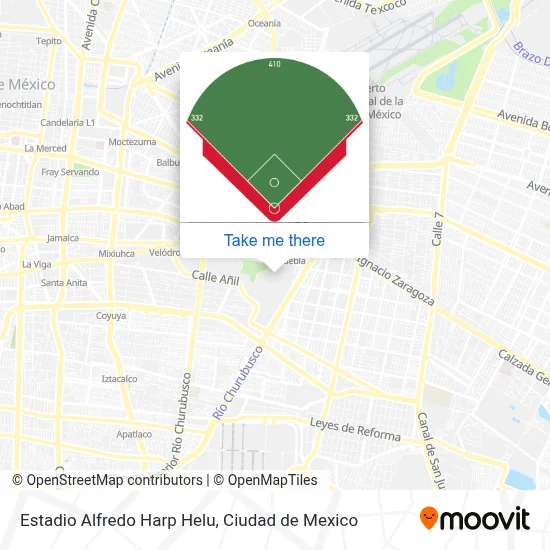 ¿Cómo llegar a Estadio Alfredo Harp Helu en Cuauhtémoc en autobús o metro?