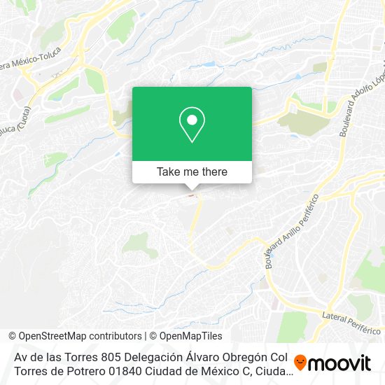 ¿Cómo llegar a Av de las Torres 805 Delegación Álvaro Obregón Col ...