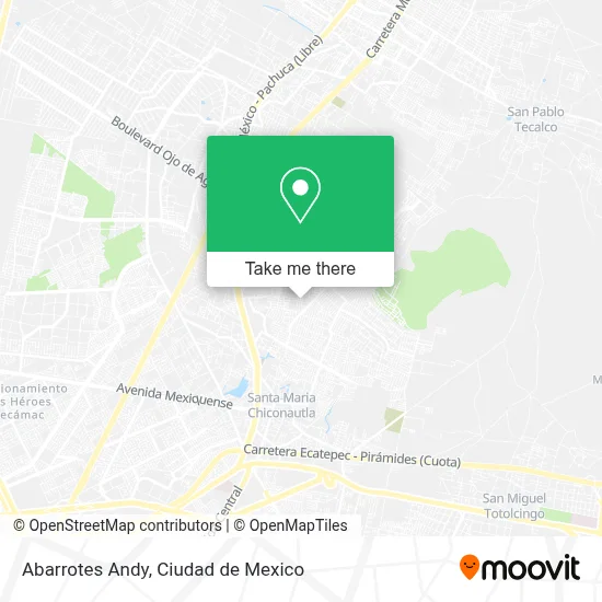 ¿Cómo llegar a Abarrotes Andy en Zumpango en autobús?