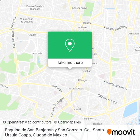 ¿Cómo llegar a Esquina de San Benjamín y San Gonzalo. Col. Santa Ursula ...