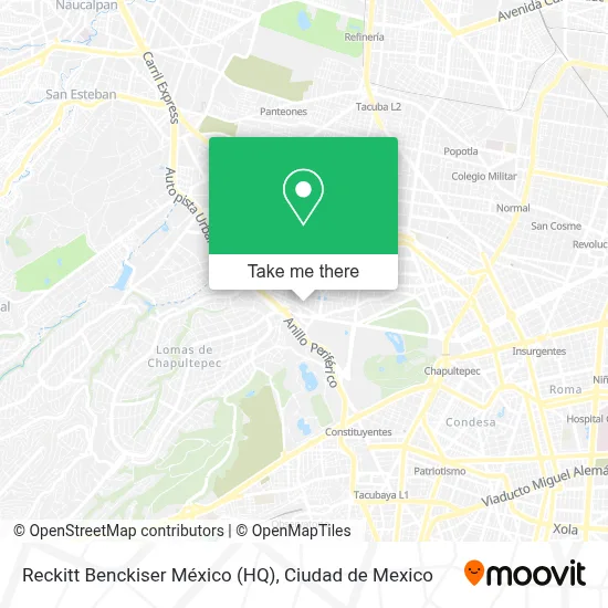 ¿Cómo llegar a Reckitt Benckiser México (HQ) en Naucalpan De Juárez en ...