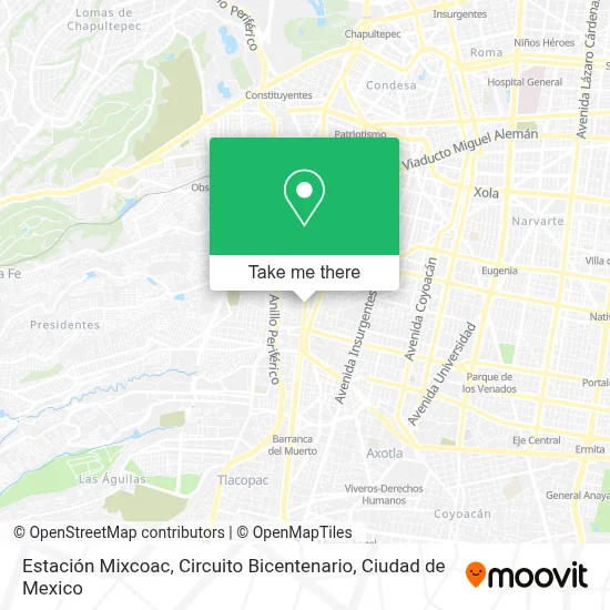 ¿Cómo llegar a Estación Mixcoac, Circuito Bicentenario en Miguel ...