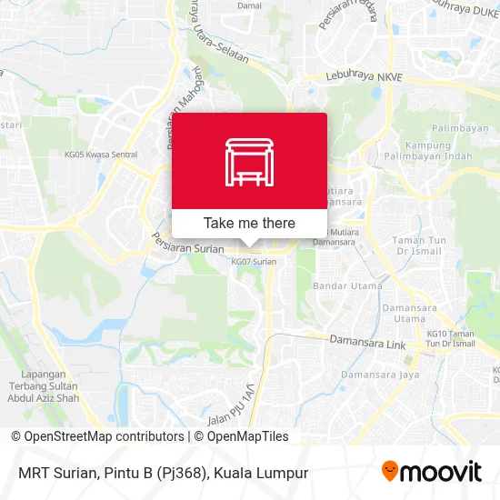 MRT Surian, Pintu B (Pj368) stop - Routes, Schedules, and Fares
