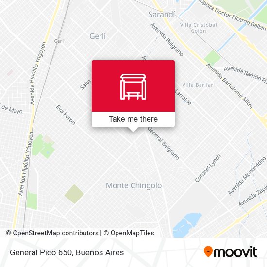 General Pico 650 parada - Rutas, horarios y tarifas