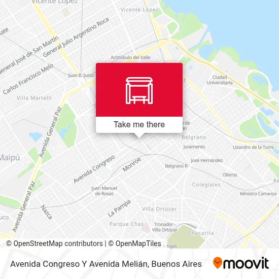 Avenida Congreso Y Avenida Melián - Rutas, horarios y tarifas
