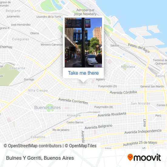 Bulnes Y Gorriti parada - Rutas, horarios y tarifas