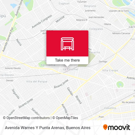 Avenida Warnes Y Punta Arenas parada - Rutas, horarios y tarifas