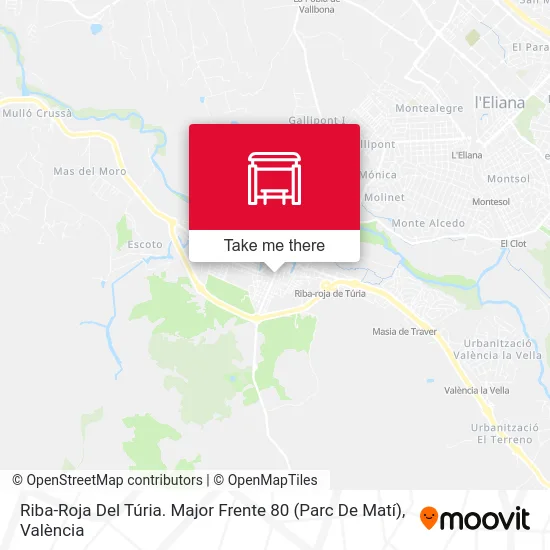 Riba-Roja Del Túria. Major Frente 80 (Parc De Matí) stop - Routes ...