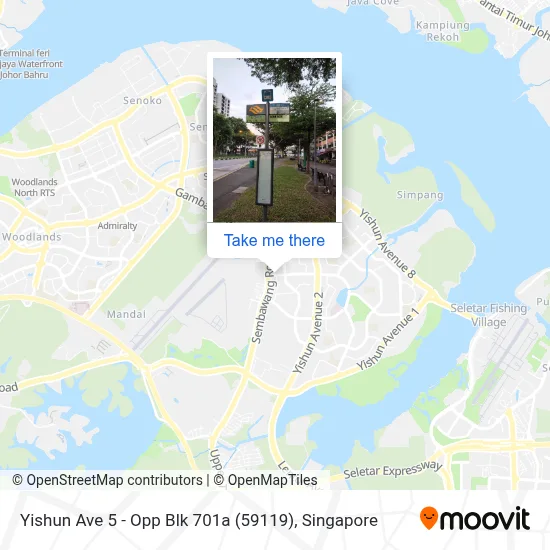 Yishun Ave 5 - Opp Blk 701a (59119) stop - Routes, Schedules, and Fares