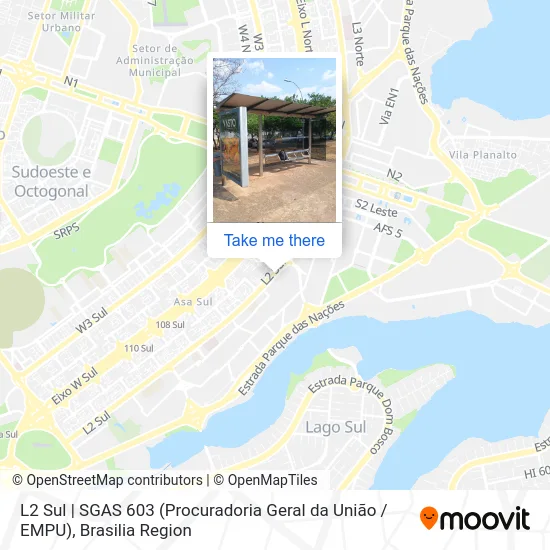 L2 Sul | SGAS 603 (Procuradoria Geral da União / EMPU) stop - Routes ...