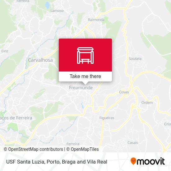 Como chegar a USF Santa Luzia em Freamunde por autocarro ou comboio?