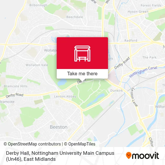 Derby Hall, Nottingham University Main Campus (Un46) stop - Routes ...