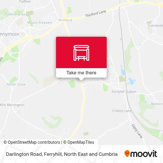 Darlington Road, Ferryhill stop - Routes, Schedules, and Fares