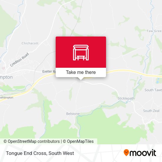 How to get to Tongue End Cross in Belstone by bus?