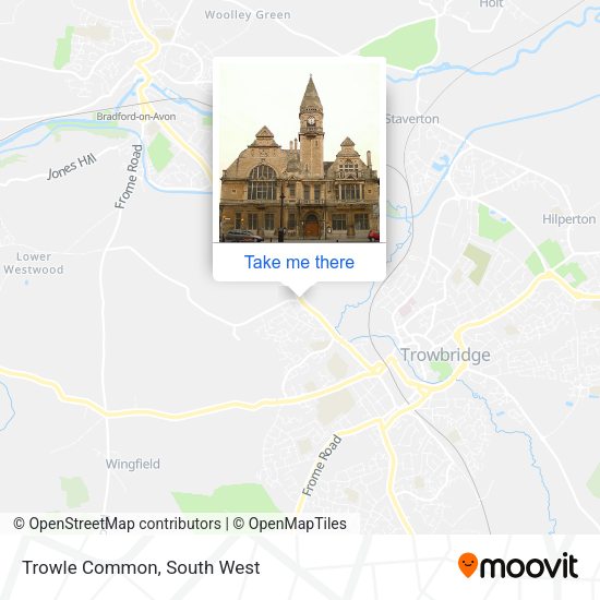 How to get to Trowle Common in Trowbridge by bus or train?