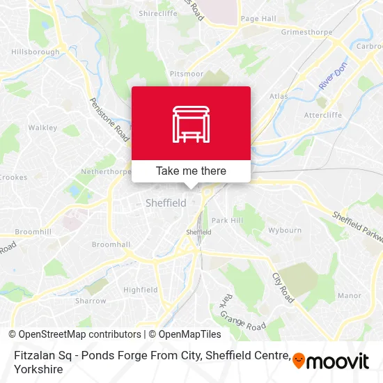 Fitzalan Sq - Ponds Forge From City, Sheffield Centre - Routes ...