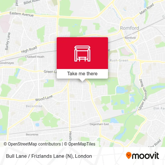 Bull Lane / Frizlands Lane (N) stop - Routes, Schedules, and Fares