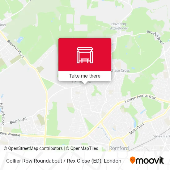 Collier Row Roundabout / Rex Close (ED) stop - Routes, Schedules, and Fares
