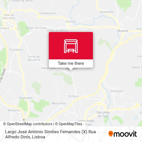 Largo José António Simões Fernandes (X) Rua Alfredo Dinis stop - Rotas ...
