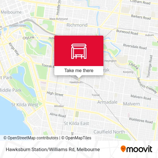 Hawksburn Station/Williams Rd stop (28707)