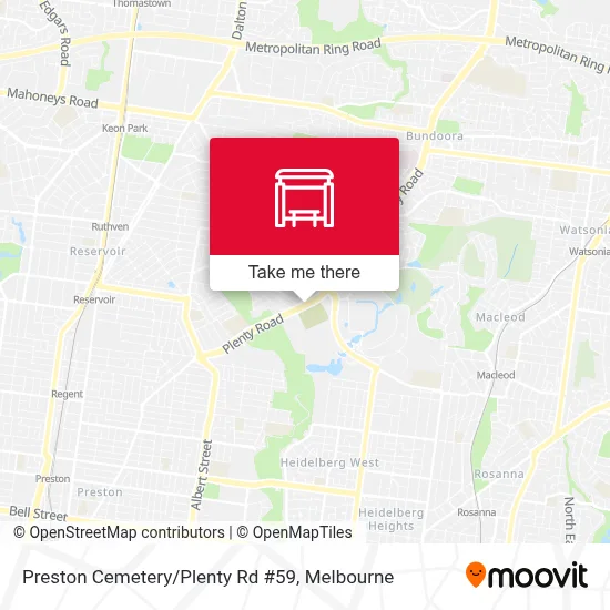 Preston Cemetery/Plenty Rd #59 station - Live Arrivals, Routes and ...