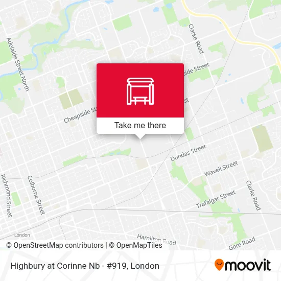 Highbury at Corrine Nb - #919 stop - Routes, Schedules, and Fares