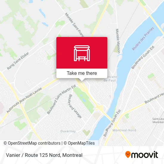 Vanier / Route 125 Nord - Routes, Schedules, and Fares