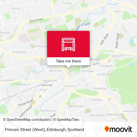 Princes Street (West), Edinburgh stop - Routes, Schedules, and Fares