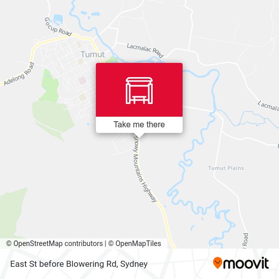 How to Get to East St before Blowering Rd in Tumut by Bus or Train?