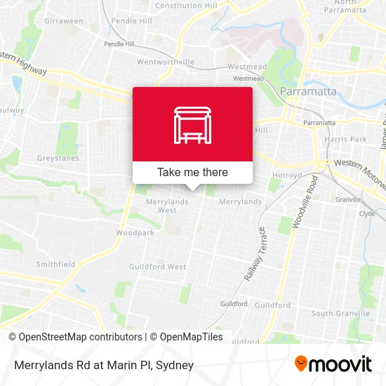 Merrylands Rd at Marin Pl station