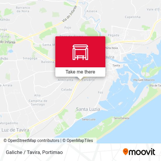 Galiche / Tavira stop - Rotas, Horários e Preços