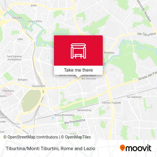 How to Get to Tiburtina/Monti Tiburtini in Roma by Bus, Metro or Train?