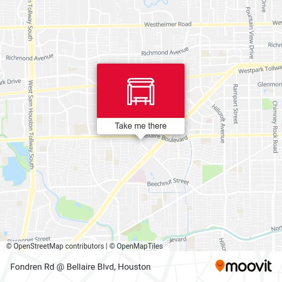 Fondren Rd @ Bellaire Blvd stop - Routes, Schedules, and Fares