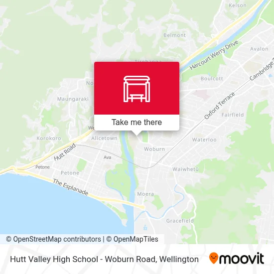 Hutt Valley High School - Woburn Road stop - Routes, Schedules, and Fares