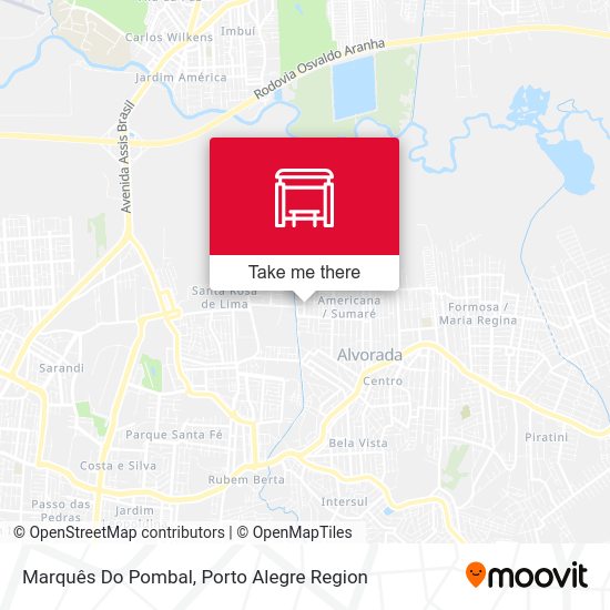 Como chegar até Marquês Do Pombal em Alvorada de ônibus?