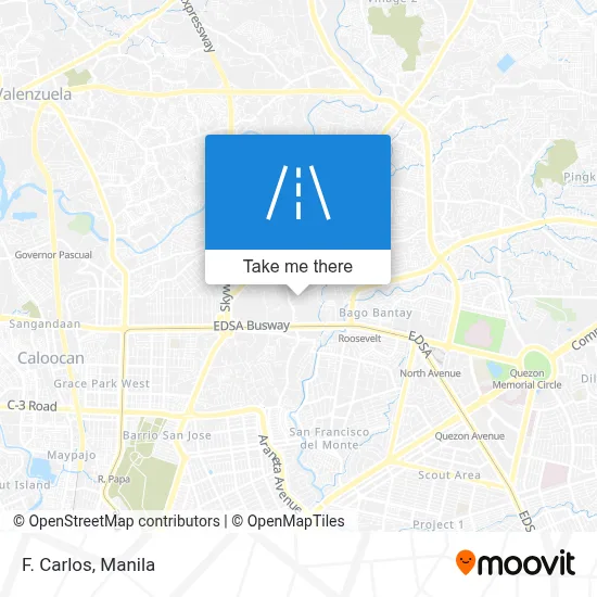 How to get to F. Carlos, Quezon City by bus or train?