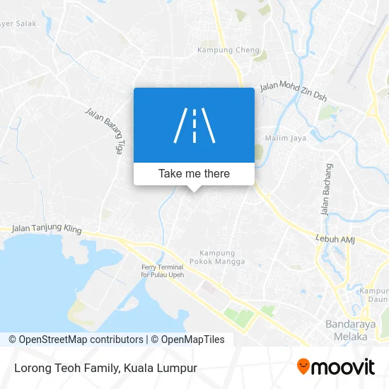 How to get to Lorong Teoh Family, Melaka Tengah by bus or train?