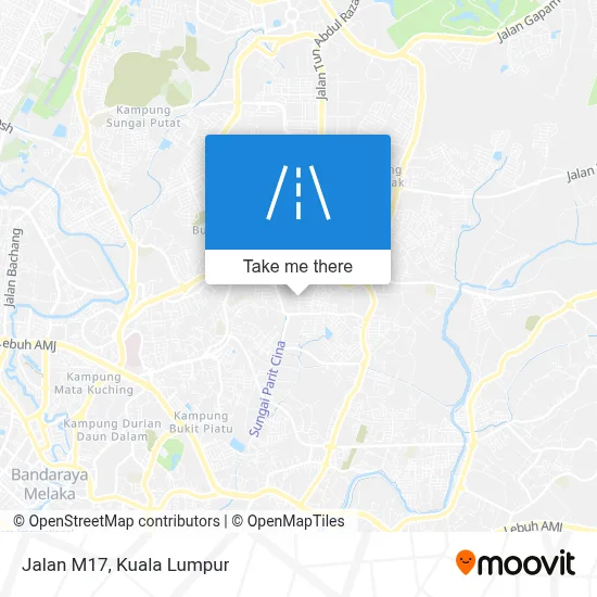 Cara-cara untuk ke Jalan M17, Majlis Perbandaran Hang Tuah Jaya dengan ...